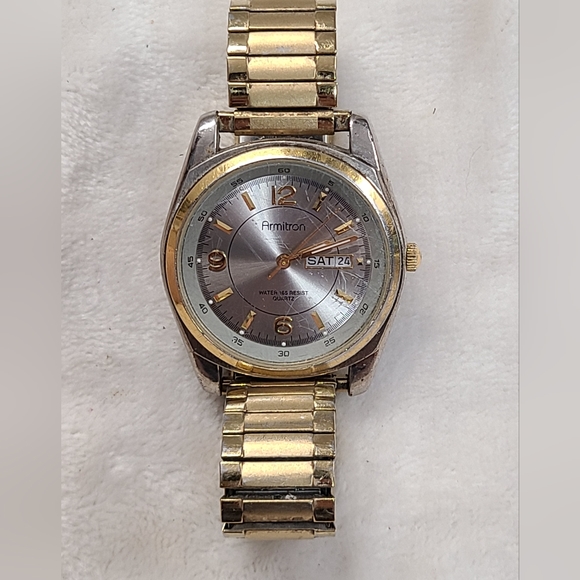Armitron | Accessories | Vintage Armitron Mens Gold Tone Watch With ...